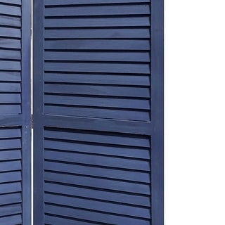 3 Panel Dark Blue Shutter Screen Room Divider - Bed Bath & Beyond ...