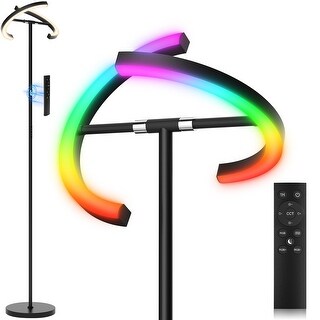 RGBCW Floor Lamp, Bright Color Changing RGB Standing Lamp, Modern ...