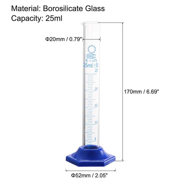 Borosilicate Glass Graduated Cylinder,25ml Measuring Cylinder,Hex Base ...