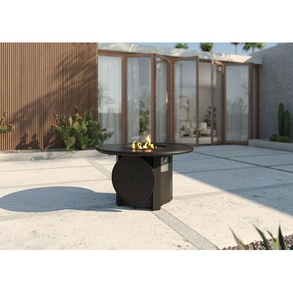 Winston Fire Tables 44-inch Round Slat Top Fire Table - Bed Bath ...