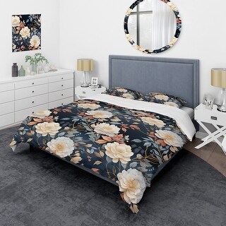 Designart "Subdued Moonlight Moody Patterns" Peach Cottage Bedding ...