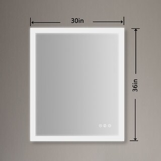 30 x 36 inch Modern Backlit LED Lighted Bathroom Vanity Wall Mirror ...
