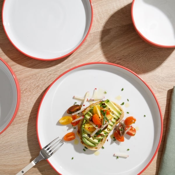 two tone dinnerware set