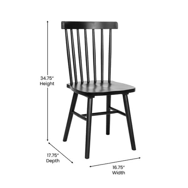 Windsor Style Commercial Solid Wood Spindle Back Dining Chairs -Set of ...