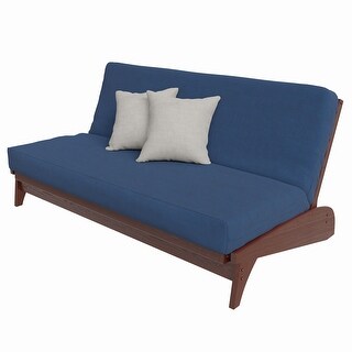 Dillon Full Warm Cherry Futon Set with Stratus Mattress and Cover - Bed ...