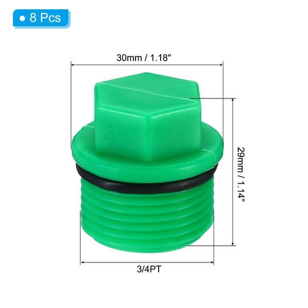 PPR Pipe Fitting End Cap, 8Pcs Hex Male Water Tubing Stopper - Bed Bath ...