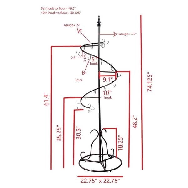 Brown Metal Classic Spiral Purse Tree - - 13328290