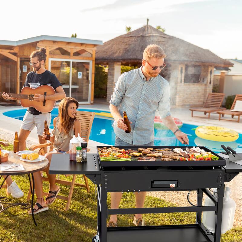 Royal Gourmet 36-Inch 4-Burner Flat Top Gas Grill, Black - Bed Bath ...