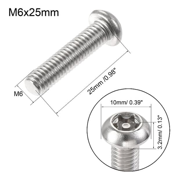 M6x25mm Torx Machine Screw 20pcs Pan Head Screws w T30 L-Type Wrench ...
