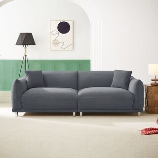 Modern Simple Loveseat Sofa, Bread Shape 2 Seater Thick Cushion Sofa ...