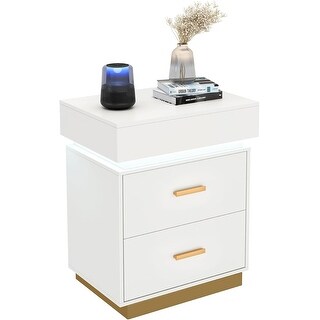 Light Up Nightstand with 3 Drawers, LED Modern Nightstands - Bed Bath ...