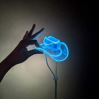 Neon Cowboys Mini LED Neon Hat - Light Up Wire Cowboys Hat for ...