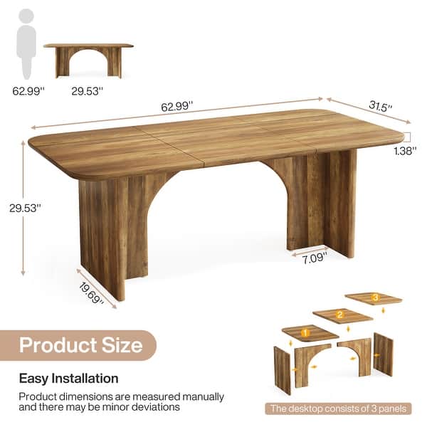 63-Inch Large Desk, Modern Executive Desk Home Office White Computer ...