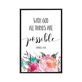 iCanvas "With God All Things Are Possible, Matthew 1926" by Eden ...