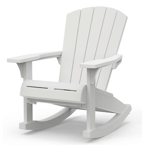 Keter Adirondack Rocker Resin Outdoor Furniture Patio Seating ...