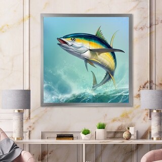 Designart "Yellow Tuna Black Fin In The Ocean" Nautical & Coastal ...