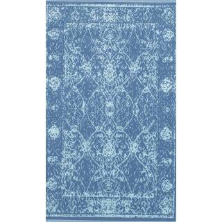 Ahgly Company Machine Washable Contemporary Denim Blue Area Rugs - Bed ...