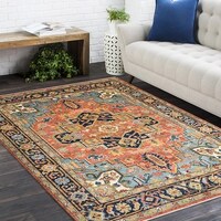 Overton Handmade Traditional Floral Area Rug - Bed Bath & Beyond - 37332281
