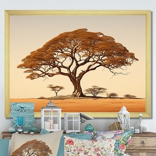 Designart "African Tree Arbor " Tree African Framed Wall Art Living ...