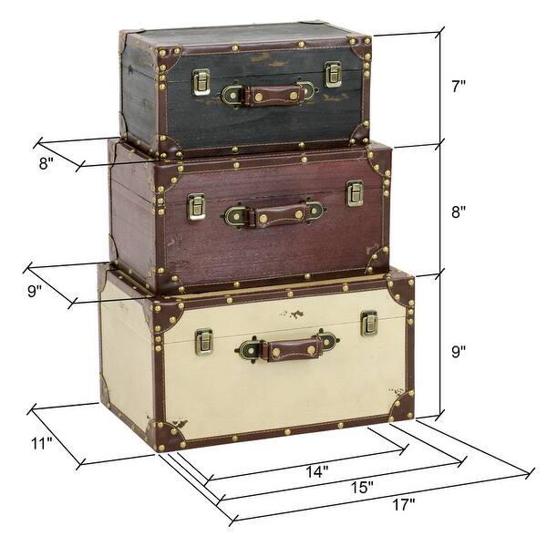 Torrance Wood Trunks (Set of 3) - Bed Bath & Beyond - 14370180