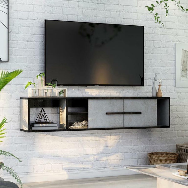 Cement tv stand store
