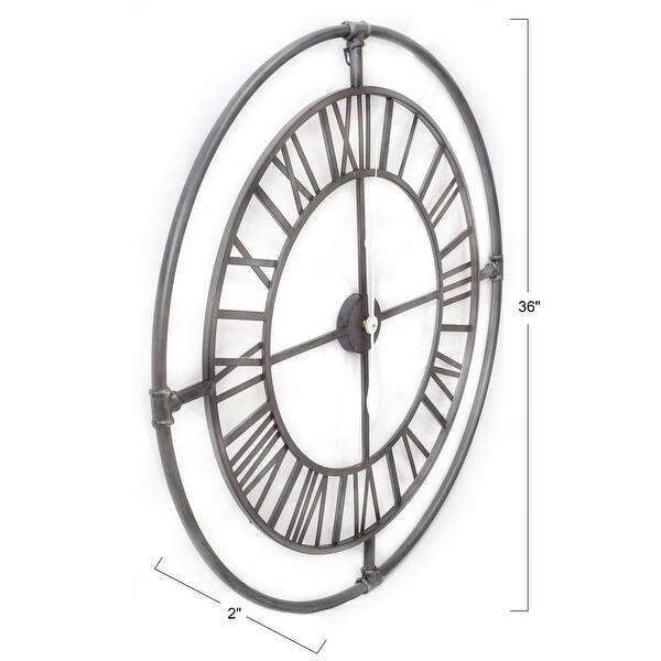 Large Modern Industrial Wall Clock with Roman Numerals - Bed Bath ...