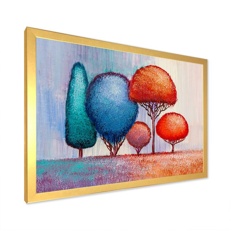 Designart "Colorful Multi Season Trees" Modern Framed artwork ...