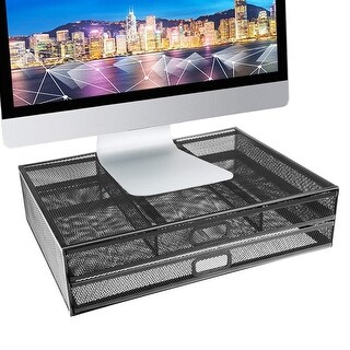 DCP Computer Monitor Stand Riser, Storage Drawer Mesh Compatible - 15.8 ...