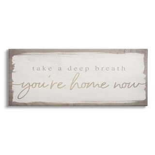 Stupell You're Home Now Weathered Shabby Chic Sign Canvas Wall Art ...