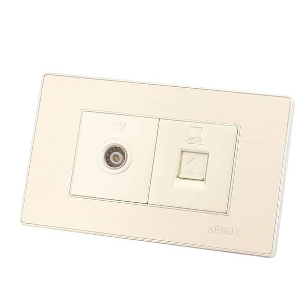 Computer RJ45 8P8C Network Outlet TV Aerial Female Wall Socket Plate ...