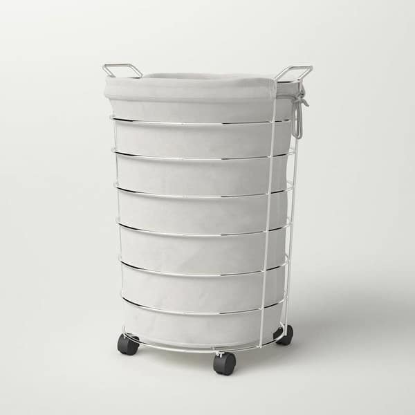 Stylish Laundry Hamper Cart with Wheels Casters and Removable Bag - 20 ...