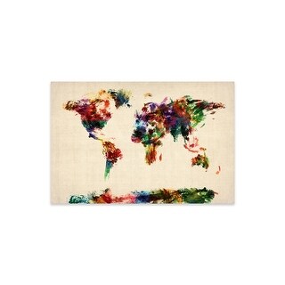 Map of The World (Abstract painting) Print On Acrylic Glass by Michael ...