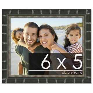 6x5 Bamboo Black Complete Wood Picture Frame with UV Acrylic Plexiglass ...