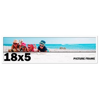 18x5 Frame White Solid Wood Picture Frame Includes UV Acrylic Shatter ...