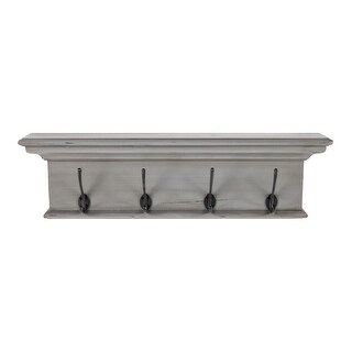 Rustic Antiqued Gray Wood Hanging Coat Rack - Bed Bath & Beyond - 34930542