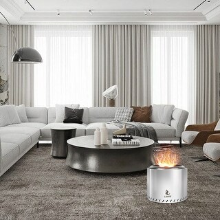 Silver fireplace Modern solo outdoor fireplace Stainless Steel ...