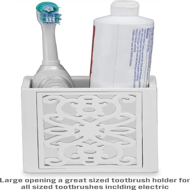 Creative Scents Mirror Janette White Bathroom Accessories Set Of 4 On