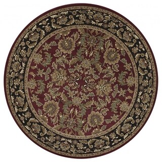 Red Black Machine Woven Traditional Octagon Indoor Area Rug - 3'6 ...