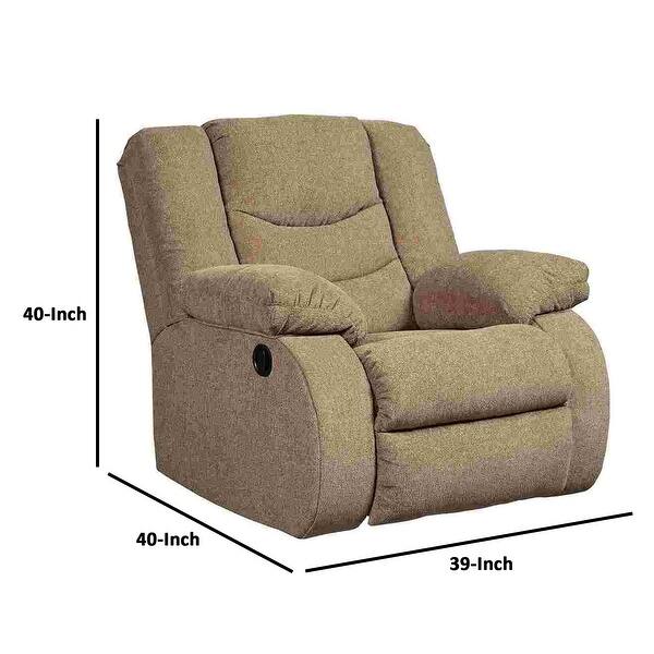 Rocker Recliner with Pull Tab Reclining Motion, Mocha Brown - Bed Bath ...