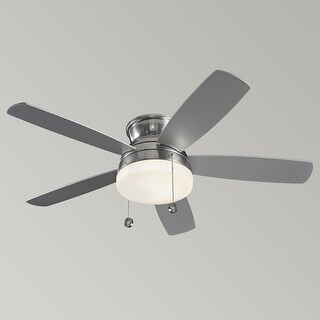 Mountain Aire V1 52``Ceiling Fan Traversely Brushed Steel / Matte Opal ...