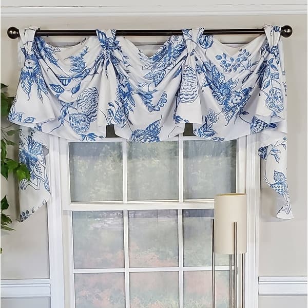 RLF Home Quality Natalia 3-Scoop Victory Swag Cyan Blue - 65x26 - Bed ...