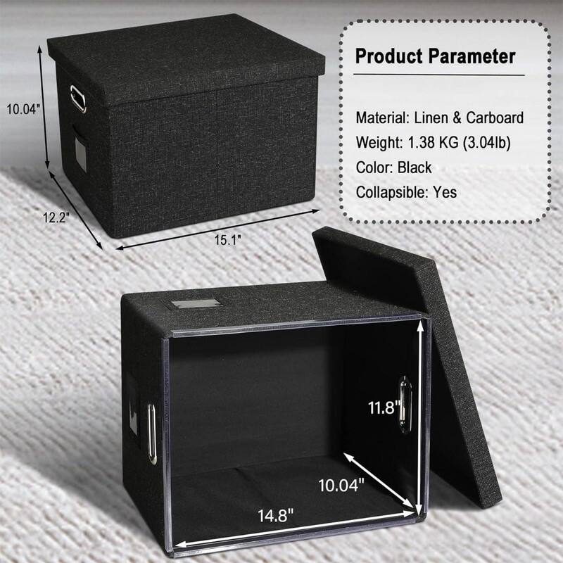 File Organizer Box Black 1 Pack - Overstock - 39427007