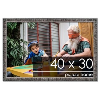 40x30 Distressed/Aged Black Wood Picture Frame - Complete with Frame ...
