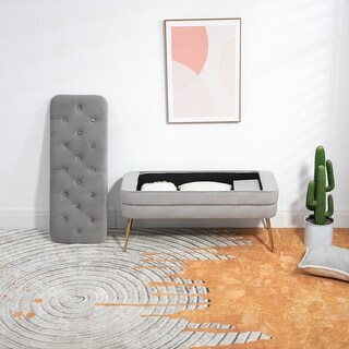 Velvet Upholstered Storage Bench, Standard Benches, Banquette Bench ...