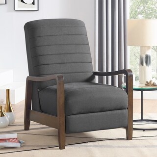 Modern Push Back Recliner with Wooden Arms - Bed Bath & Beyond - 38196428