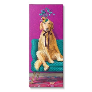 Stupell Extravagant Pampered Dog Portrait Contemporary Furniture Floral ...