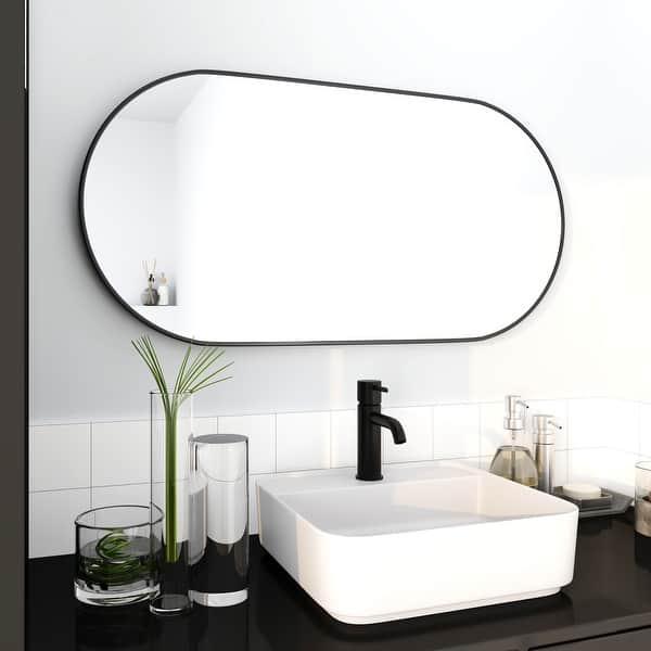 simple black frame mirror
