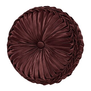 La Boheme Maroon Tufted Round Decorative Throw Pillow - Bed Bath ...
