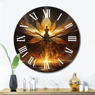 Designart "Glorious Ascending Golden Angel" Fashion Woman Oversized ...
