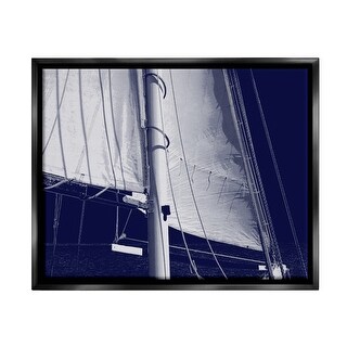 Stupell Navy Blue Nautical Boat Mast Framed Floater Canvas Wall Art by ...
